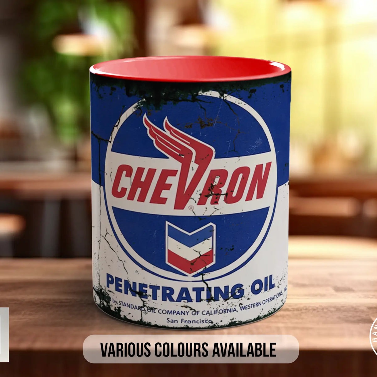 Chevron Penetrating Oil Mug | Vintage Garage Gift for Petrolheads ...