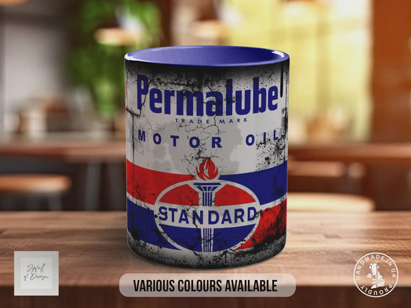 Permalube Motor Oil Mug – Vintage Standard Oil Retro Garage Gift ...