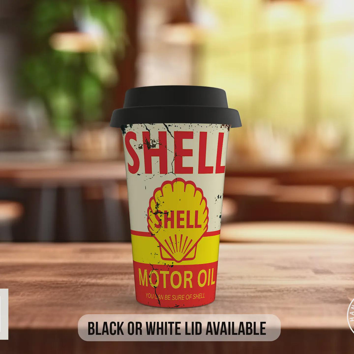 Shell Motor Oil Mug | Insulated Travel Mug With Vintage Shell Branding ...