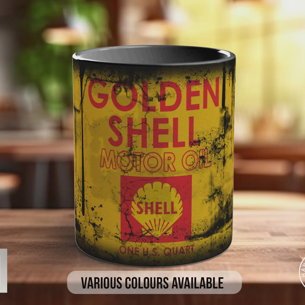 Golden Shell Motor Oil Mug | Vintage Petrol Gift for Car Lovers ...