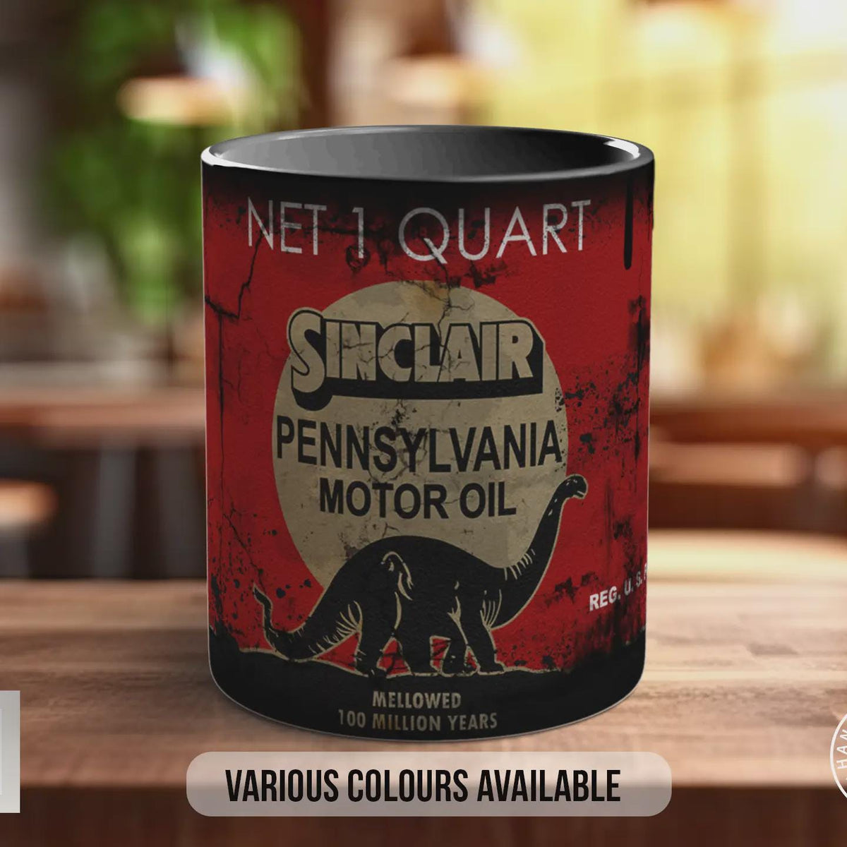 Sinclair Motor Oil Mug | Vintage Dinosaur Logo Gift for Petrolheads ...