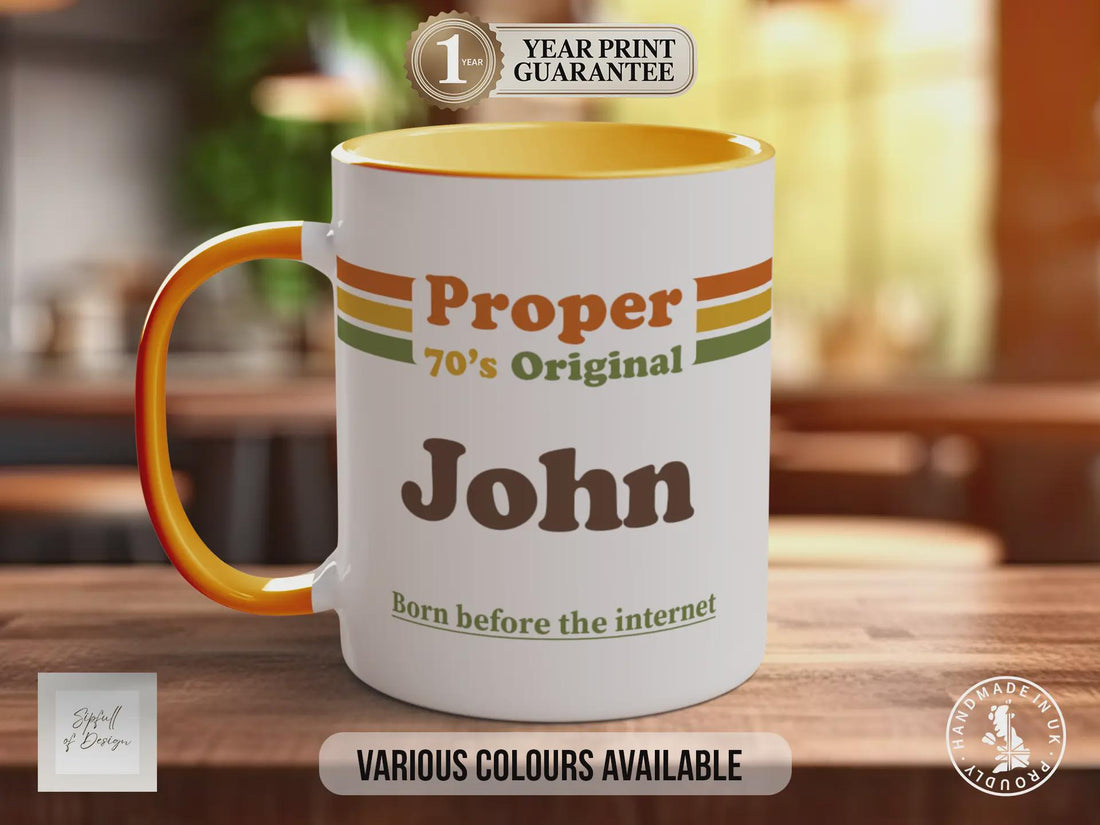 Proper 70’s Original Personalised Mug | Custom Name Retro Mug | Funny ...